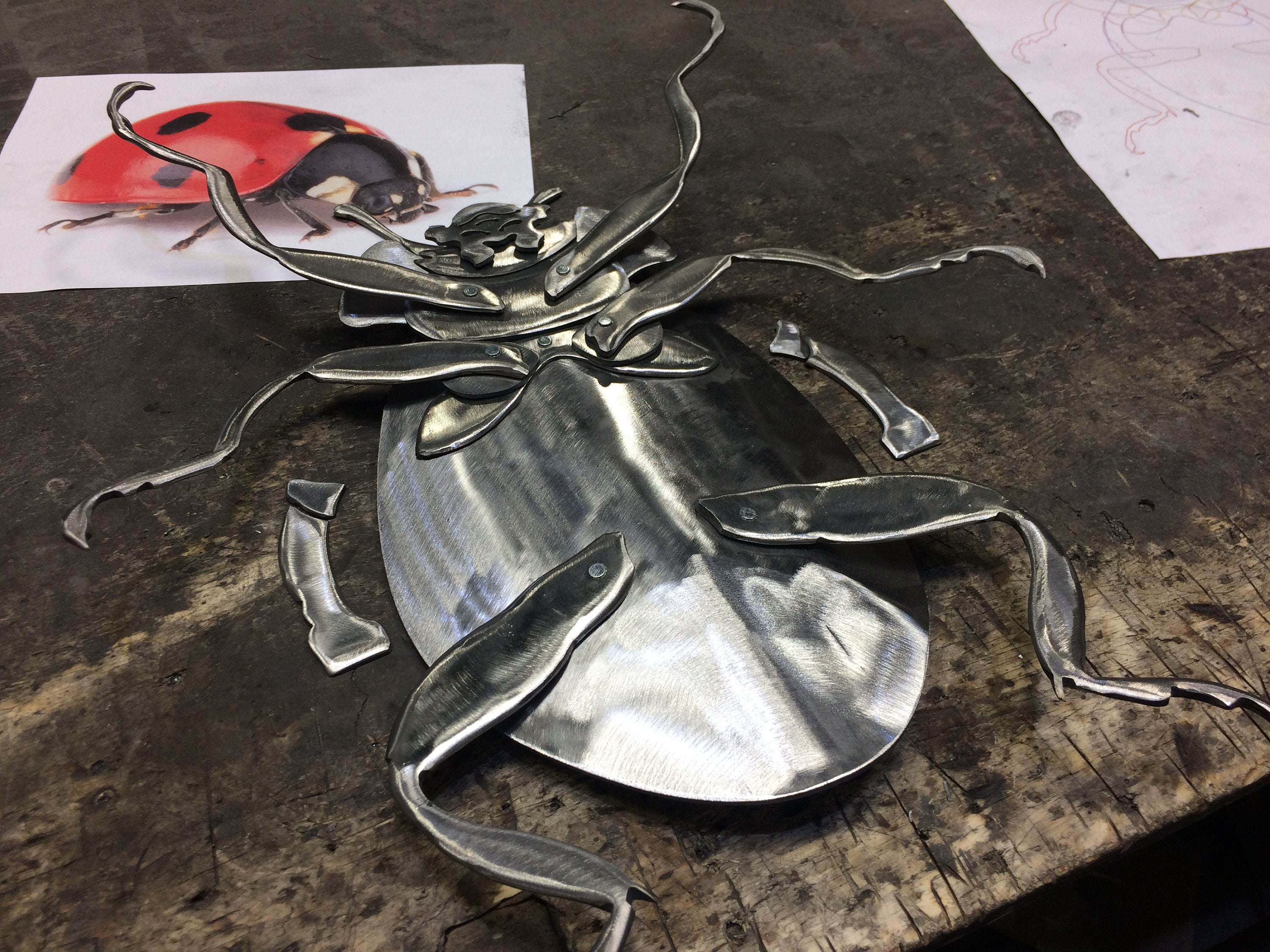 Welded Steel Ladybug Sculpture - Etsy