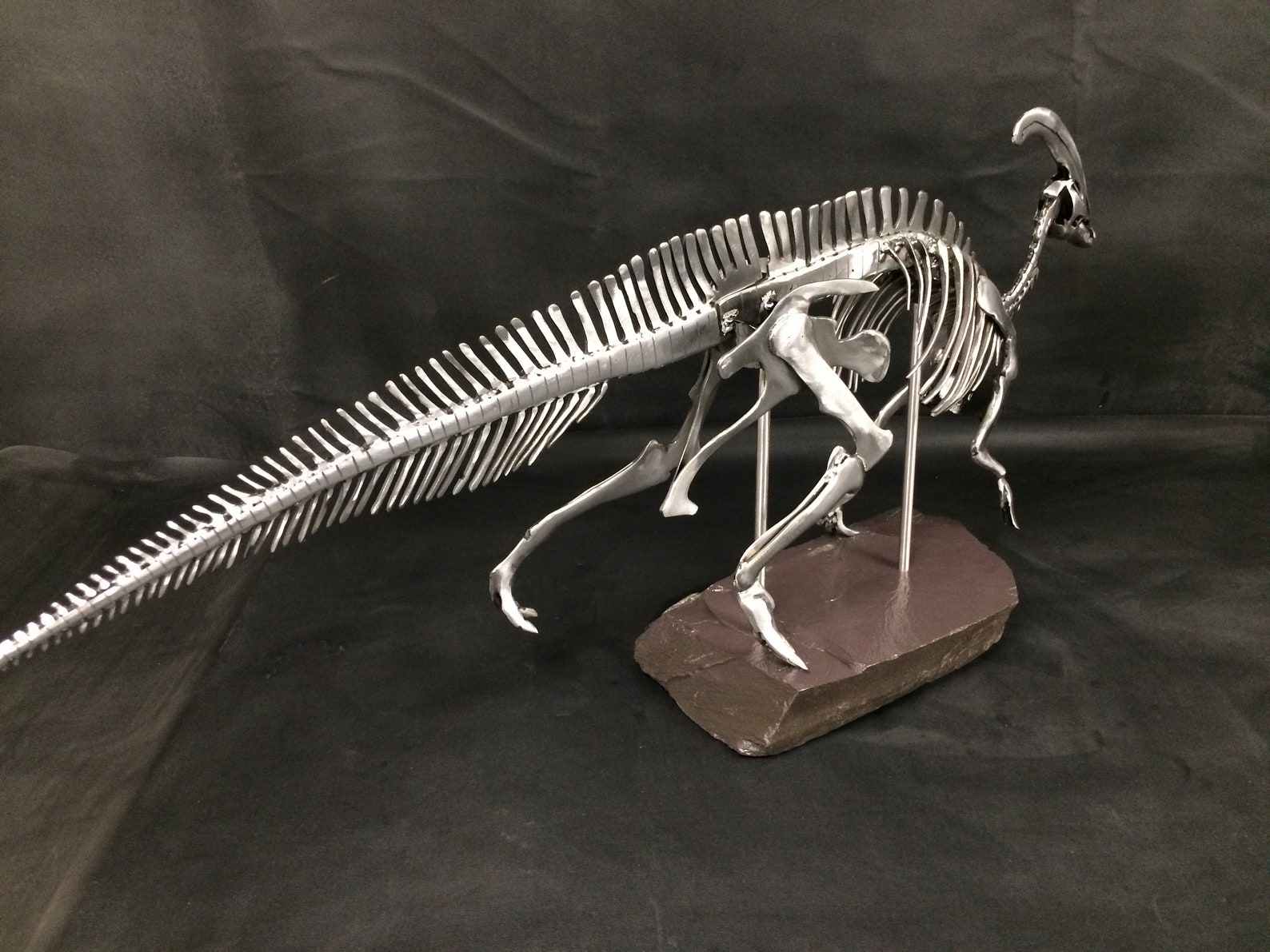 Handmade Welded Parasaurolophus Skeleton Sculpture (2nd Edition) - Etsy UK