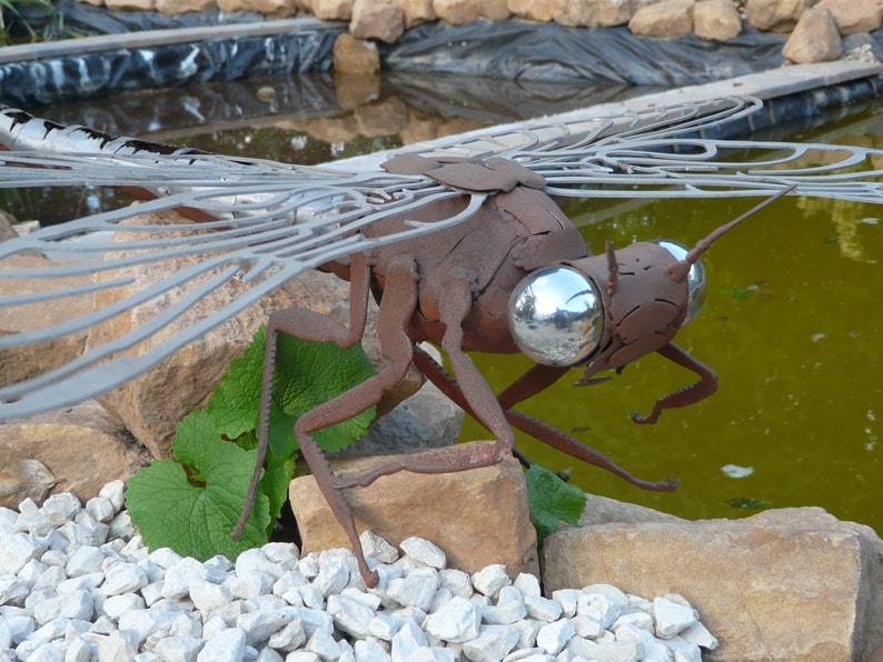 Handmade Welded Dragonfly Sculpture - Etsy