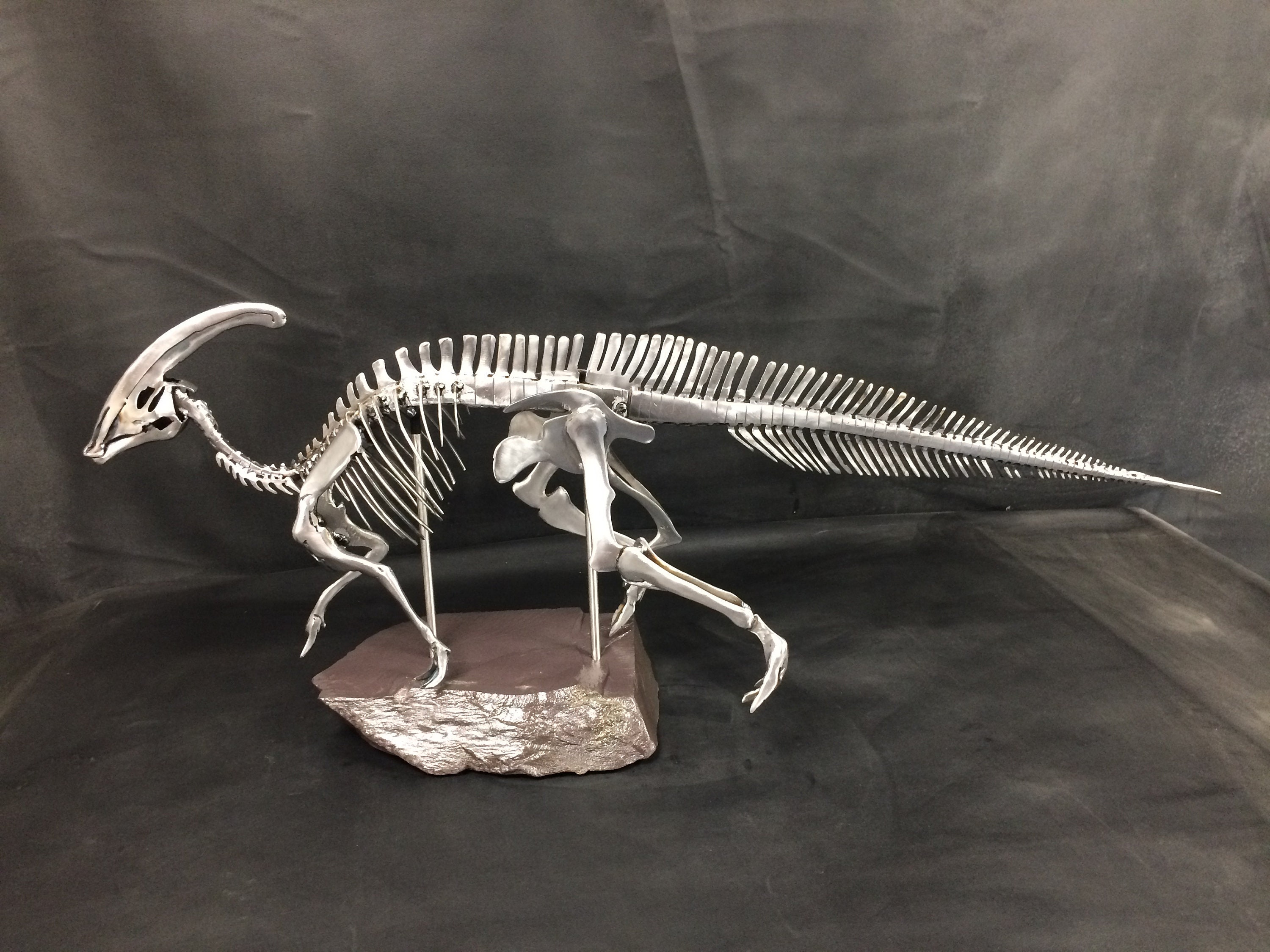 Handmade Welded Parasaurolophus Skeleton Sculpture (2nd Edition) - Etsy UK