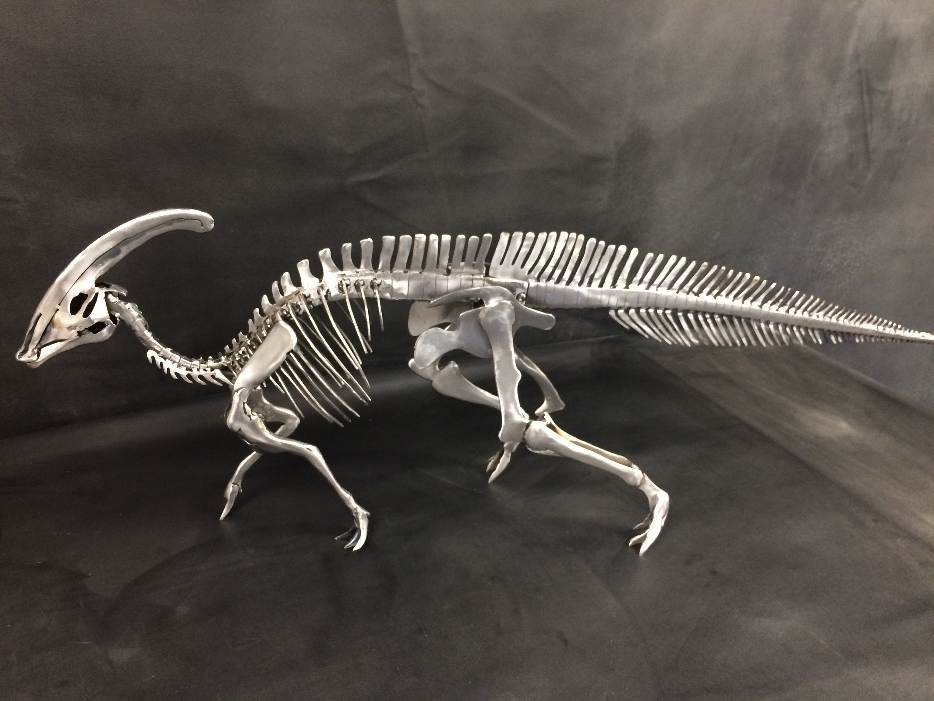 Handmade Welded Parasaurolophus Skeleton Sculpture (2nd Edition) - Etsy UK