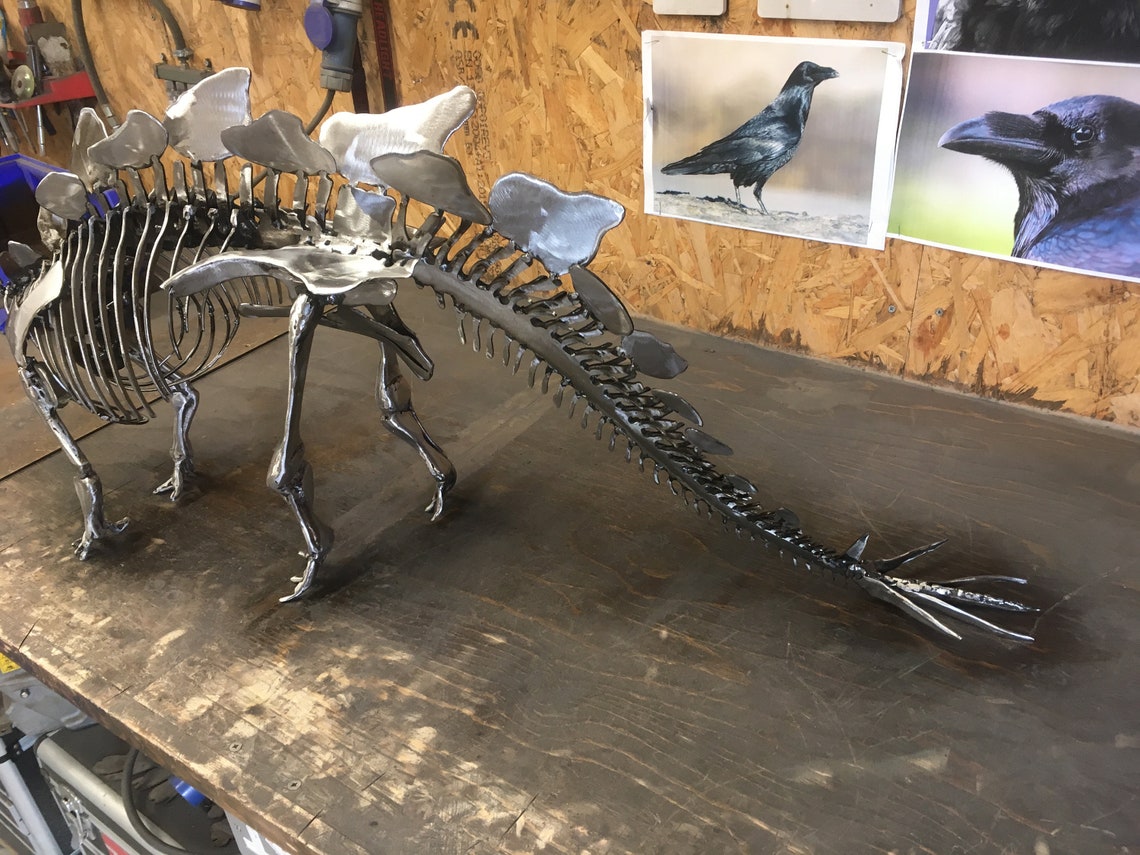 Handmade Welded Stegosaurus Skeleton Sculpture - Etsy