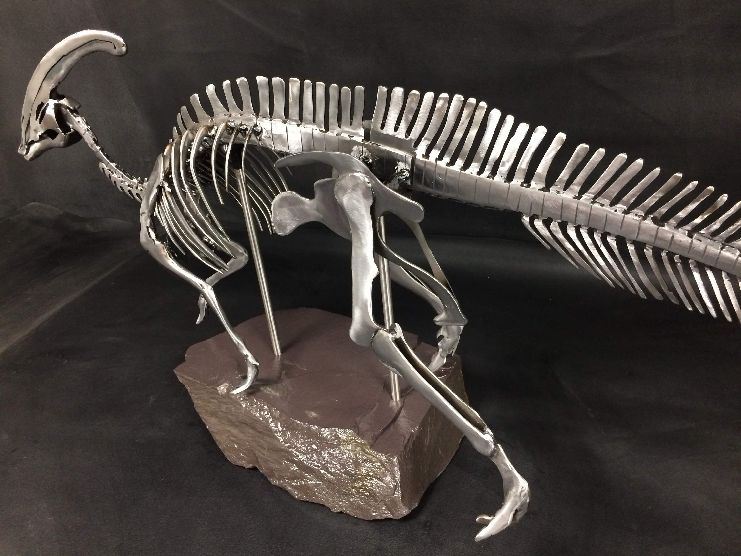 Handmade Welded Parasaurolophus Skeleton Sculpture (2nd Edition) - Etsy UK