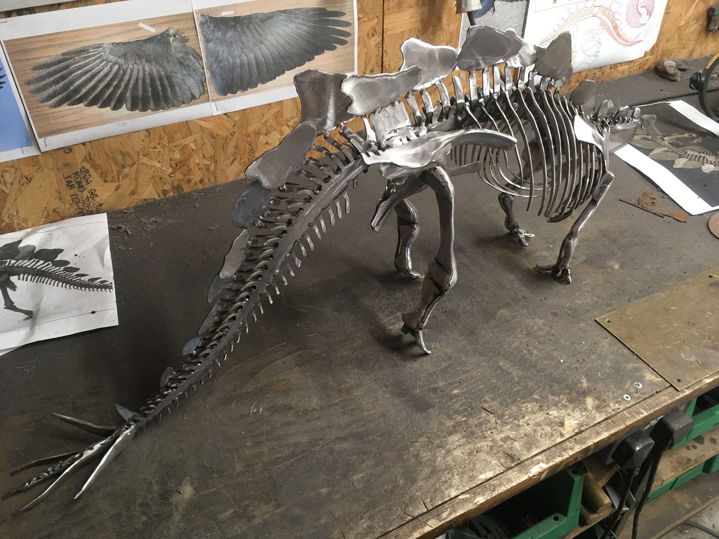 Handmade Welded Stegosaurus Skeleton Sculpture - Etsy