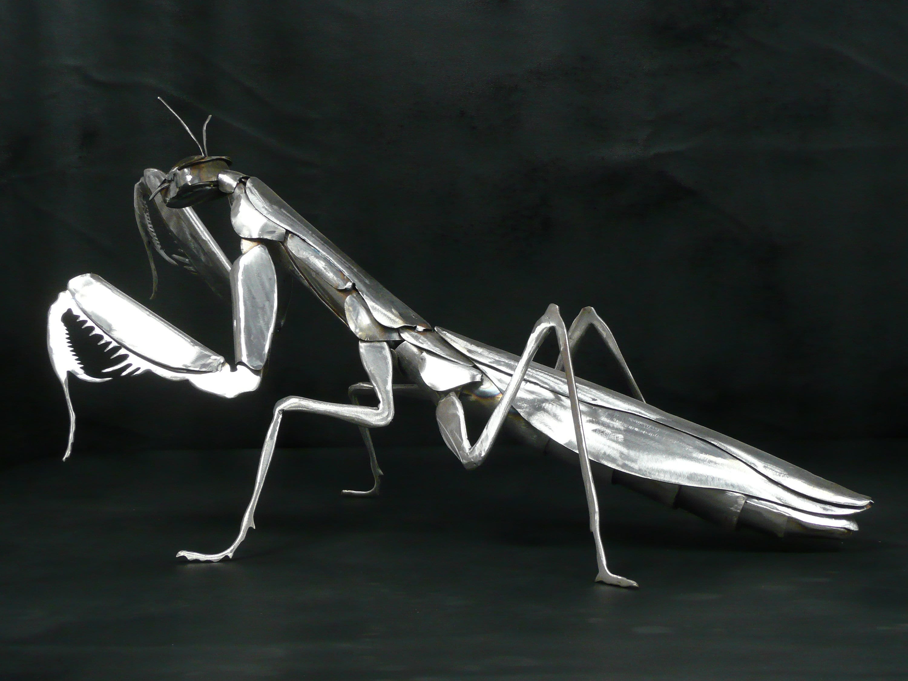 Handmade Metal Praying Mantis Sculpture - Etsy
