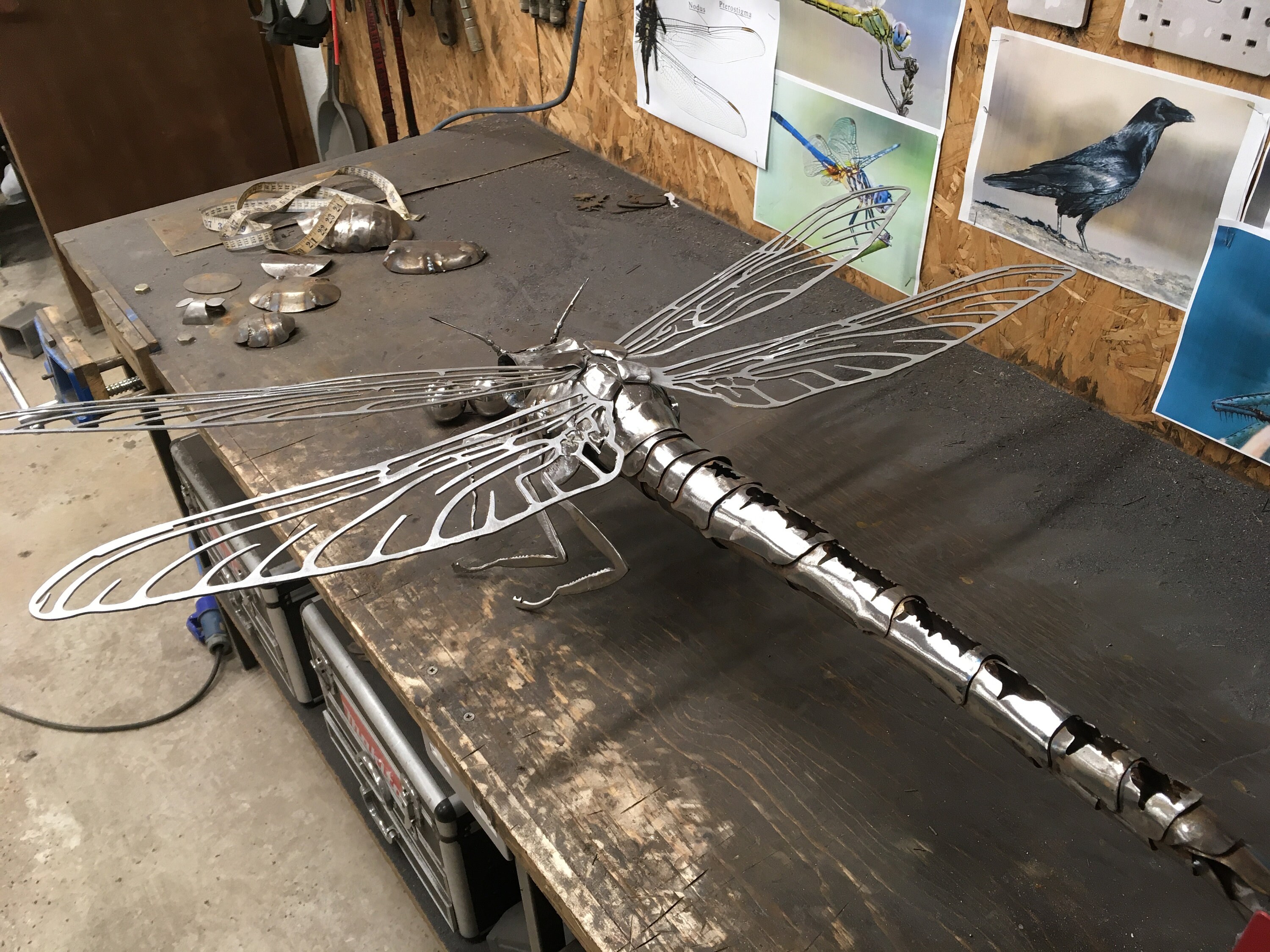 Handmade Welded Dragonfly Sculpture - Etsy