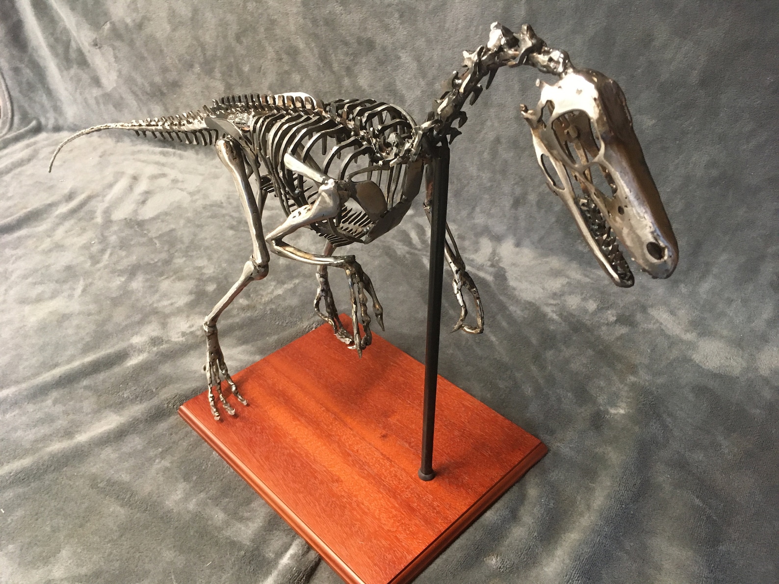Handmade Welded Velociraptor Skeleton Sculpture - Etsy