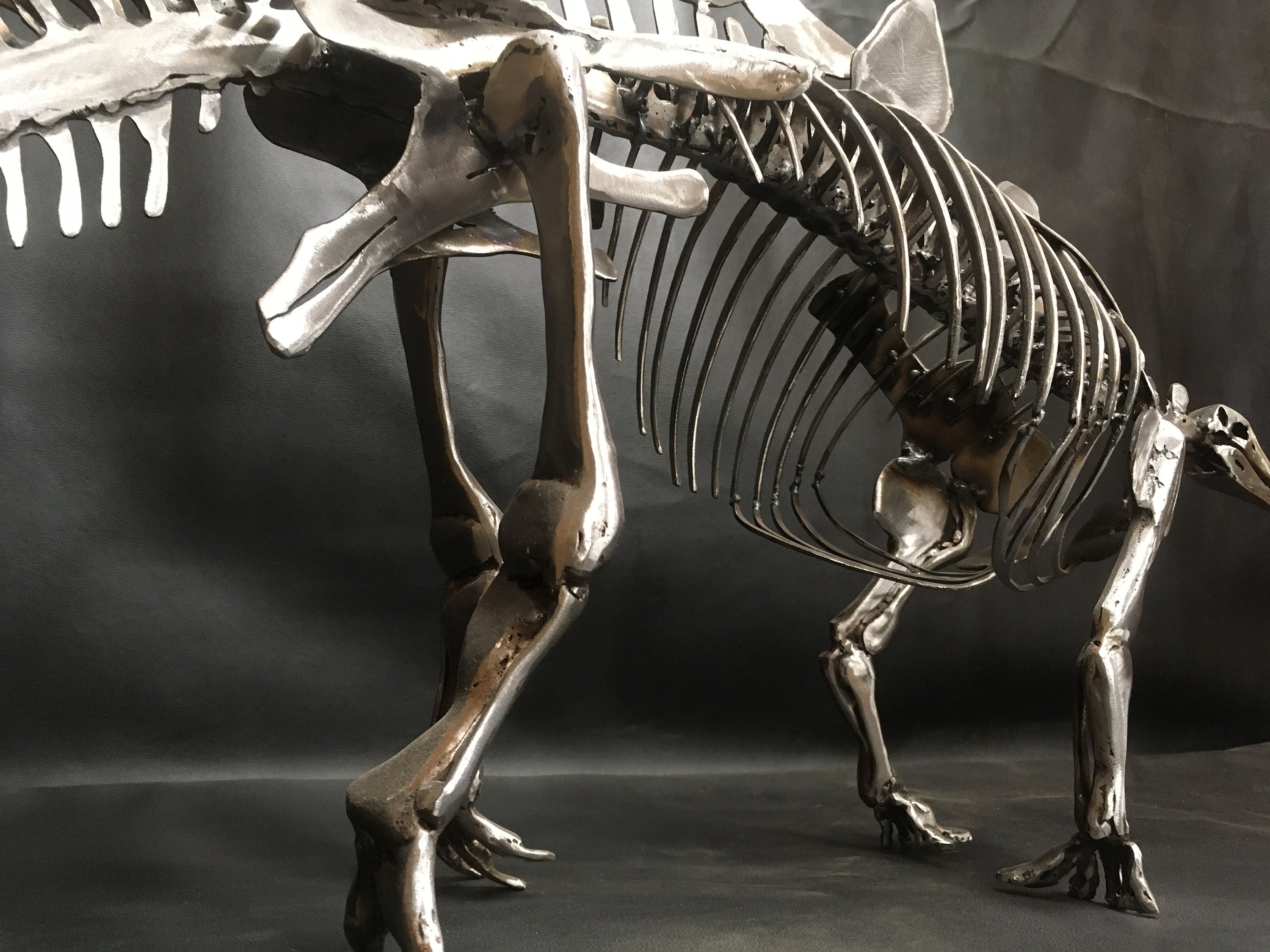 Handmade Welded Stegosaurus Skeleton Sculpture - Etsy