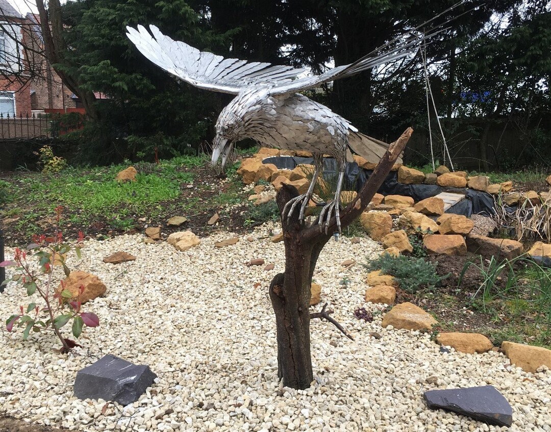 Stainless Steel Raven Sculpture - Etsy