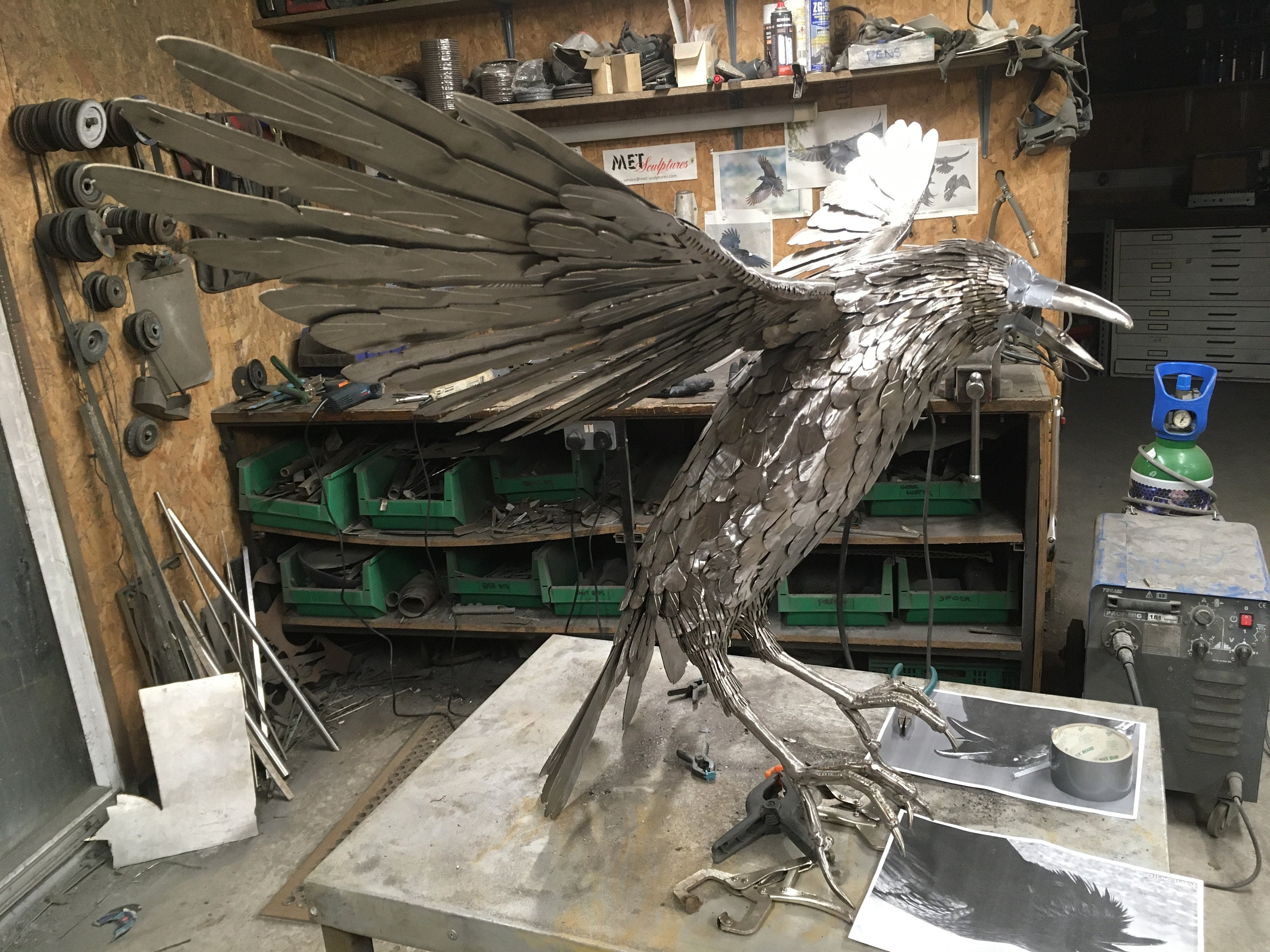 Stainless Steel Raven Sculpture - Etsy