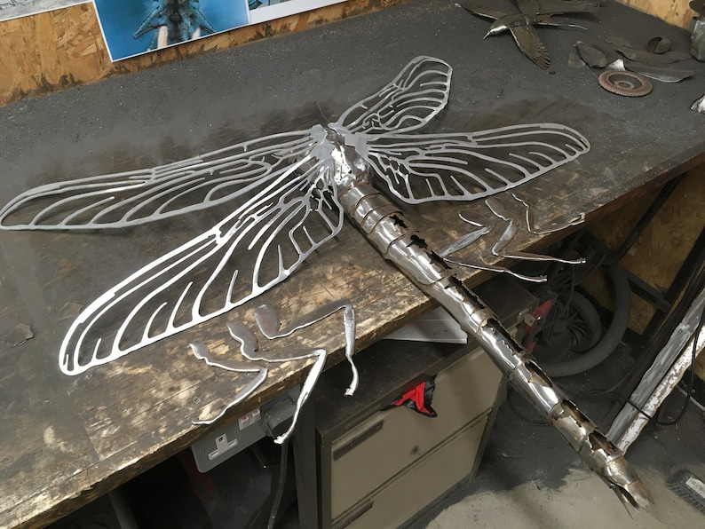Handmade Welded Dragonfly Sculpture - Etsy