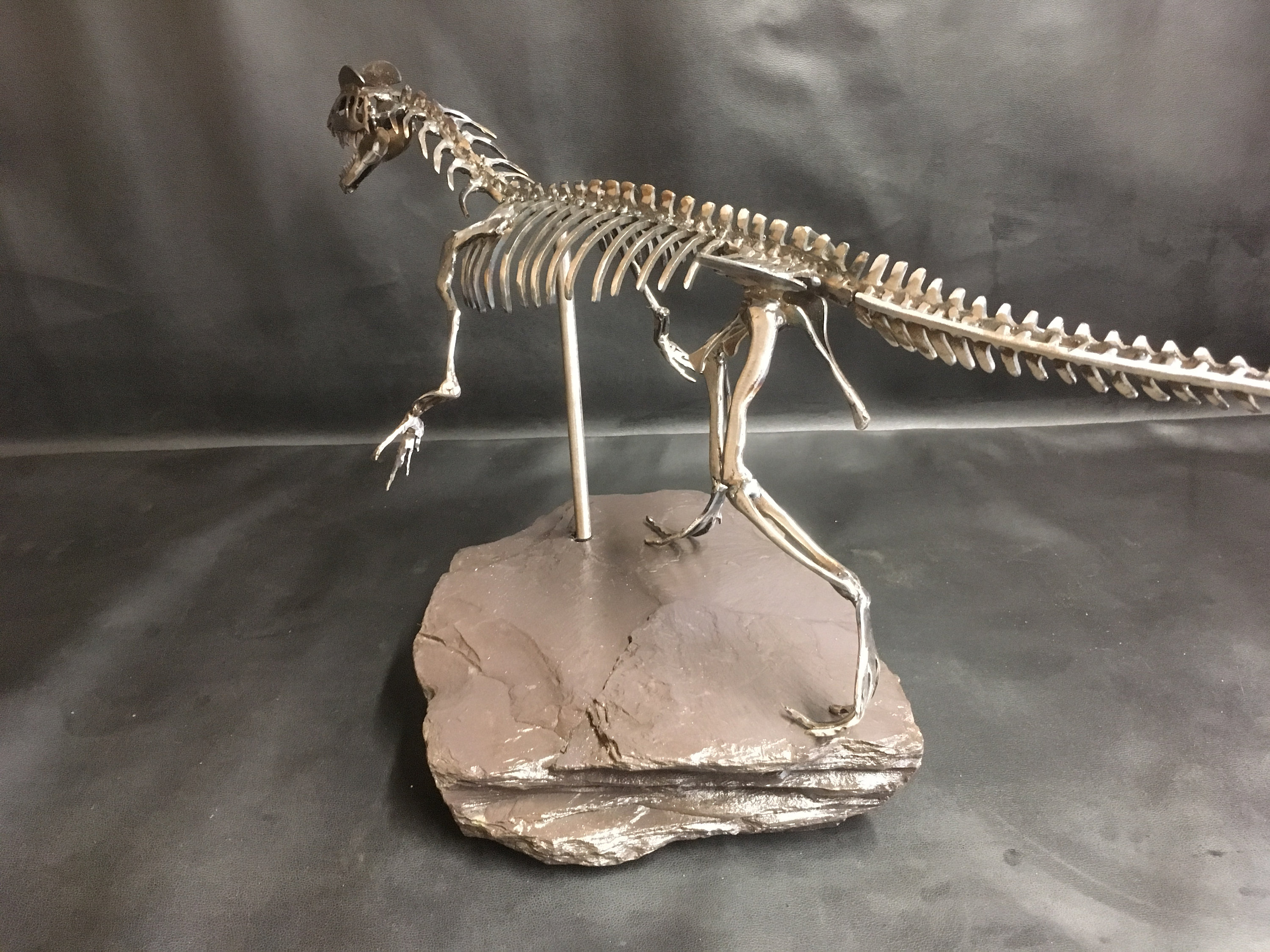 Handmade Welded Dilophosaurus Dinosaur Skeleton Sculpture - Etsy
