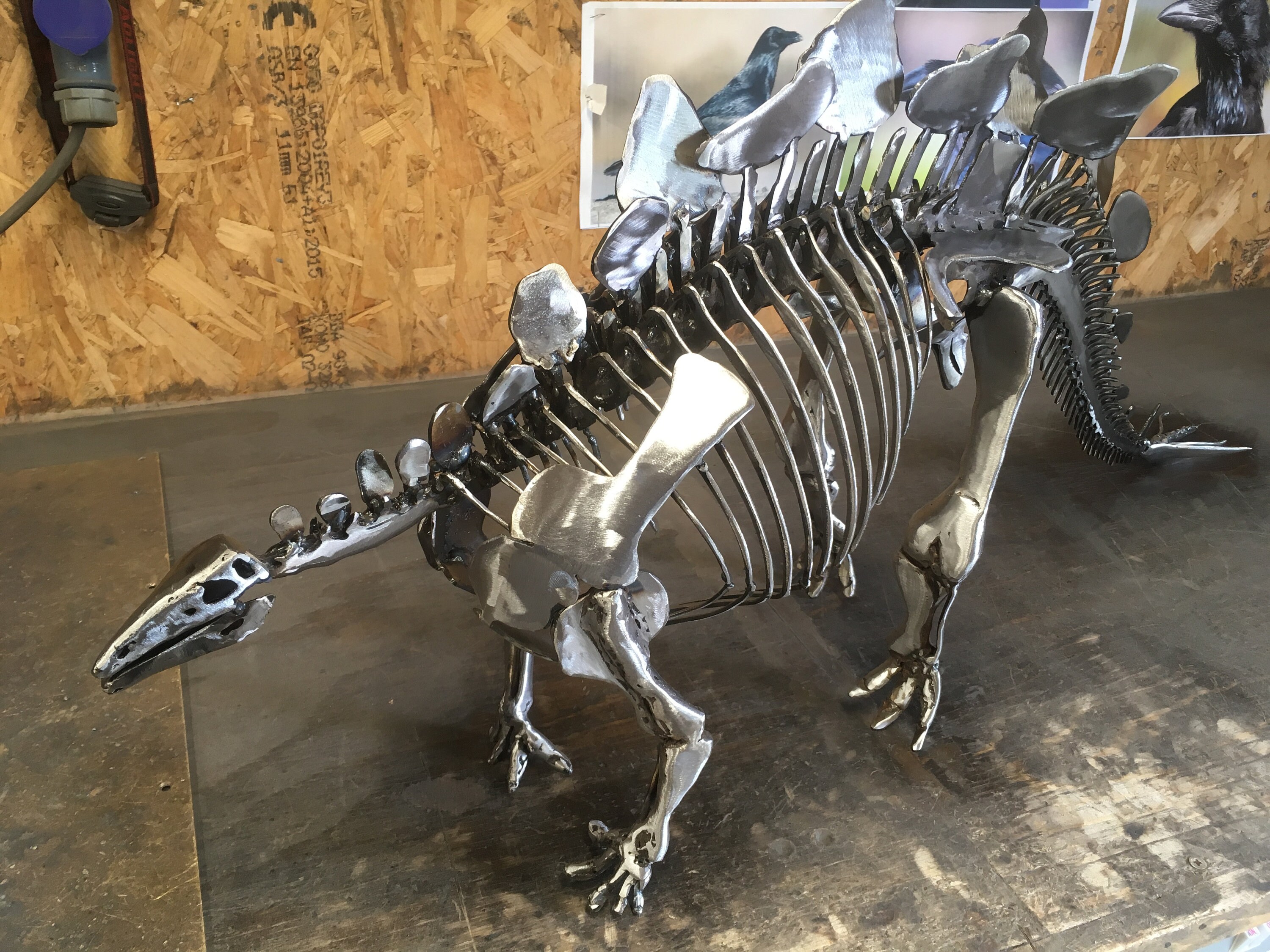 Handmade Welded Stegosaurus Skeleton Sculpture - Etsy