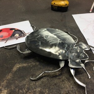 Welded Steel Ladybug Sculpture - Etsy