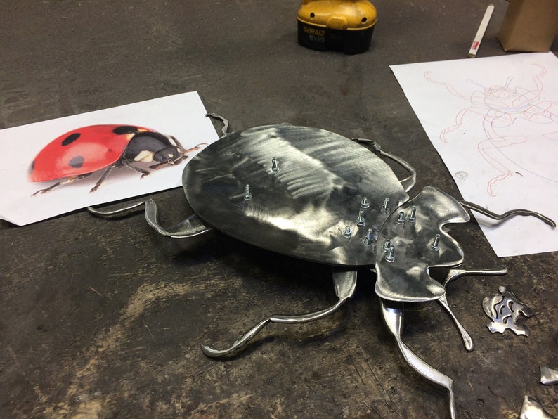Welded Steel Ladybug Sculpture - Etsy
