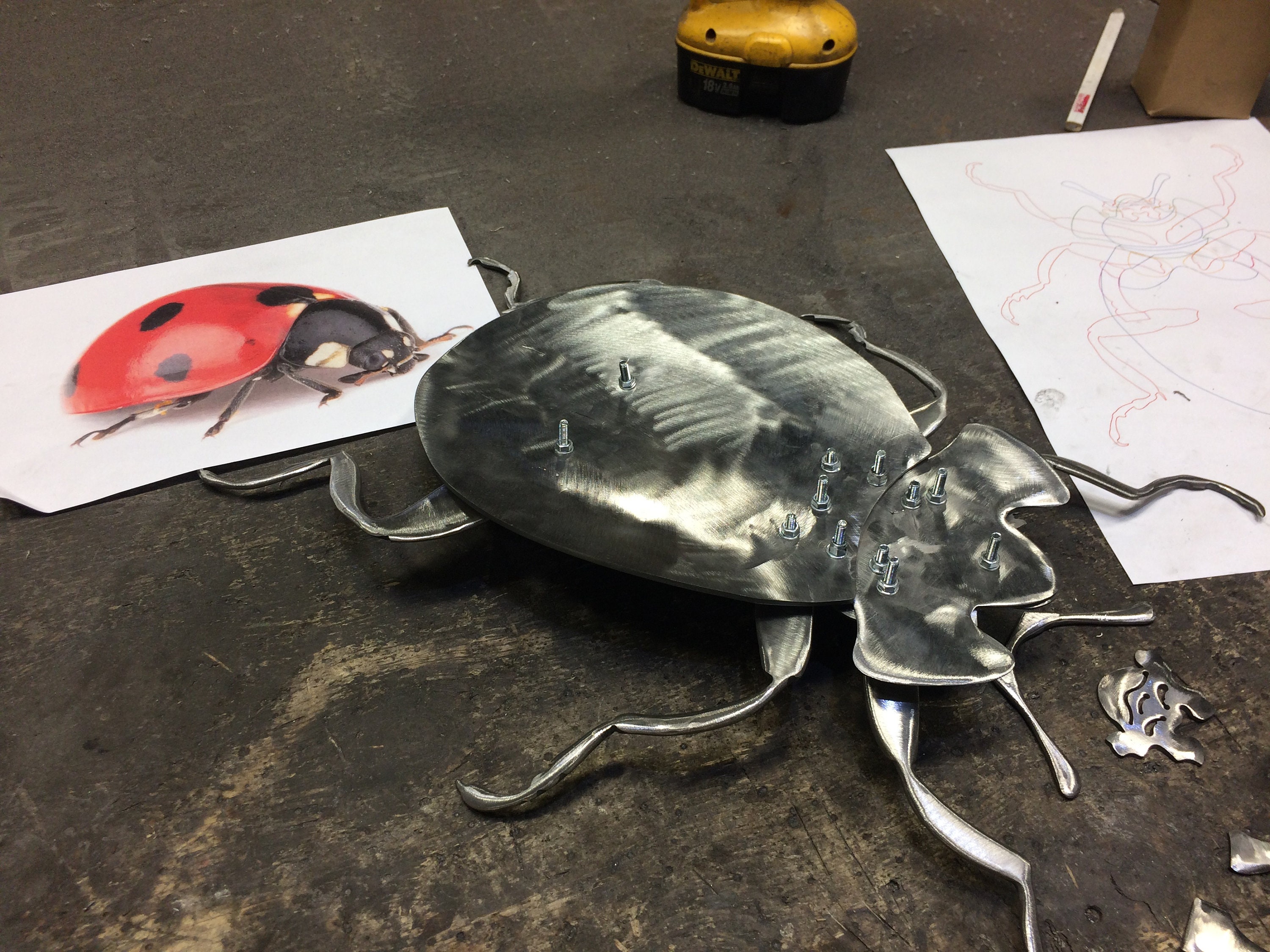 Welded Steel Ladybug Sculpture - Etsy