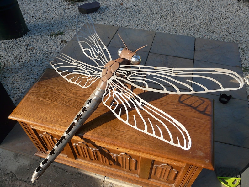 Handmade Welded Dragonfly Sculpture - Etsy