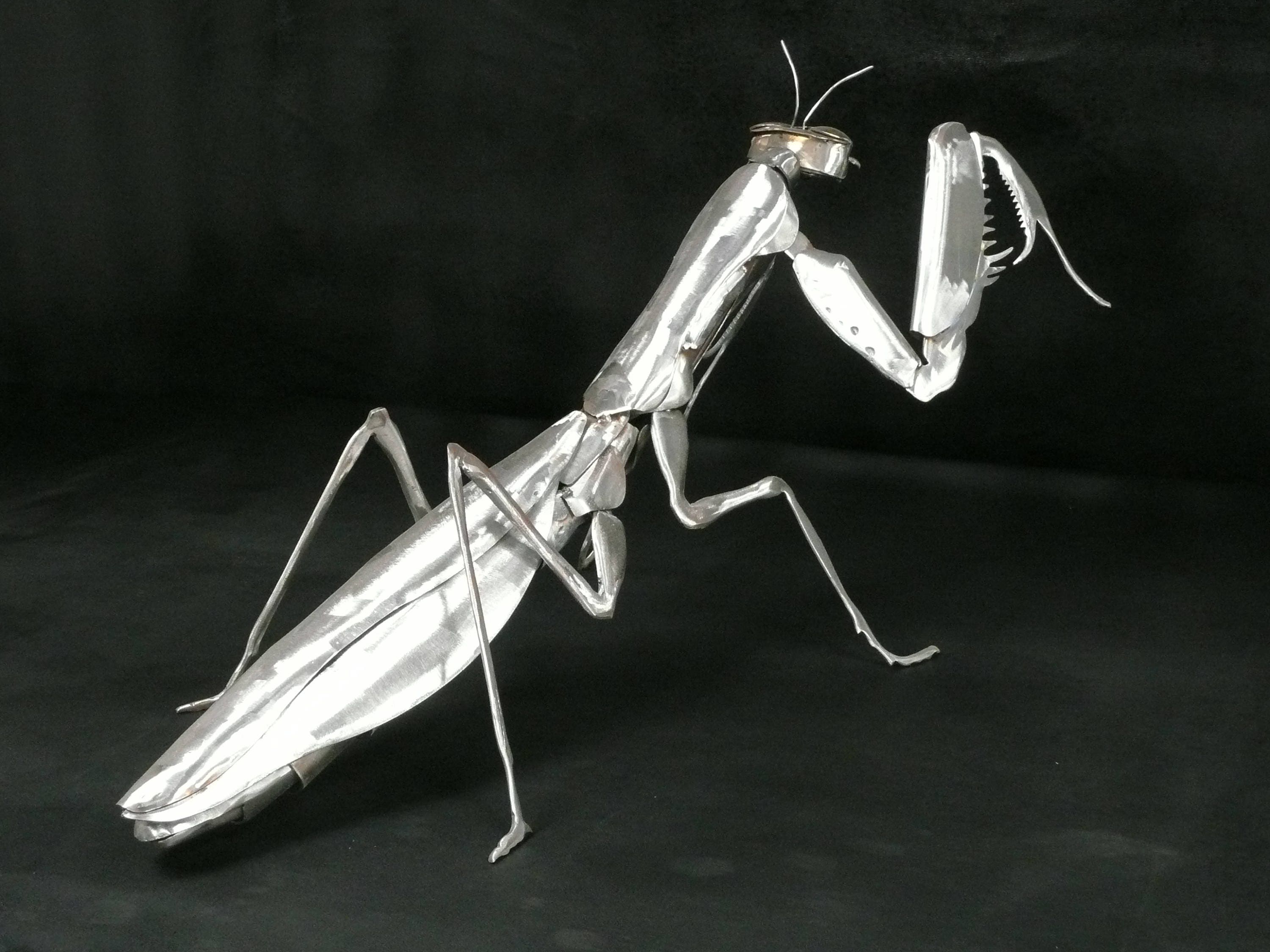 Handmade Metal Praying Mantis Sculpture - Etsy