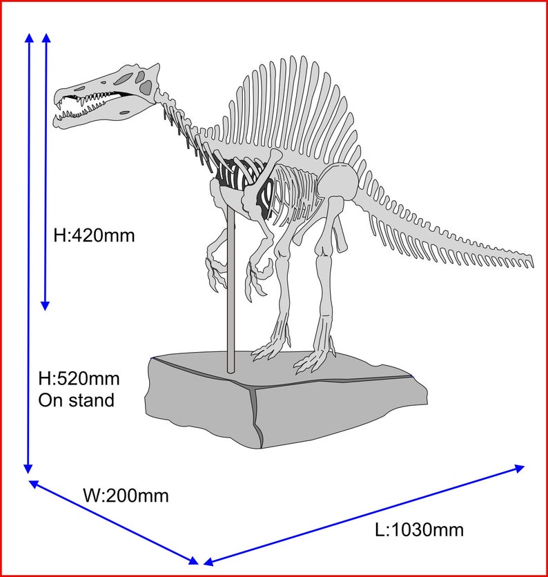 Handmade Metal Spinosaurus Skeleton Sculpture - Etsy UK