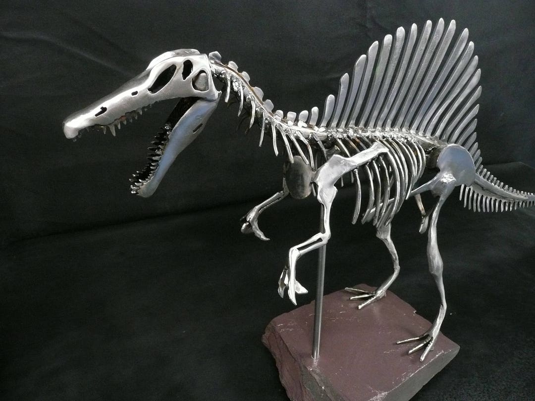 Handmade Metal Spinosaurus Skeleton Sculpture - Etsy