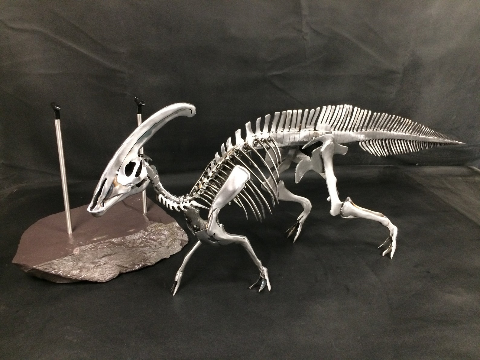 Handmade Welded Parasaurolophus Skeleton Sculpture (2nd Edition) - Etsy UK