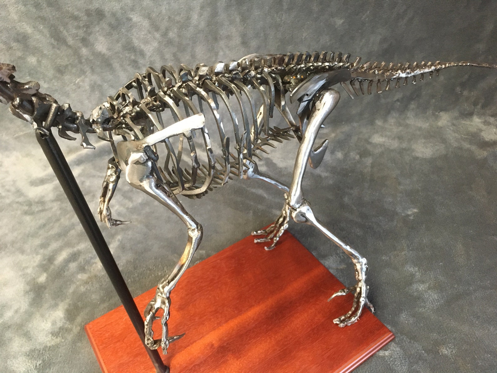 Handmade Welded Velociraptor Skeleton Sculpture - Etsy