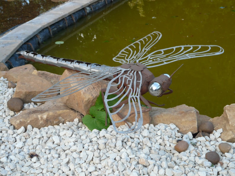 Handmade Welded Dragonfly Sculpture - Etsy
