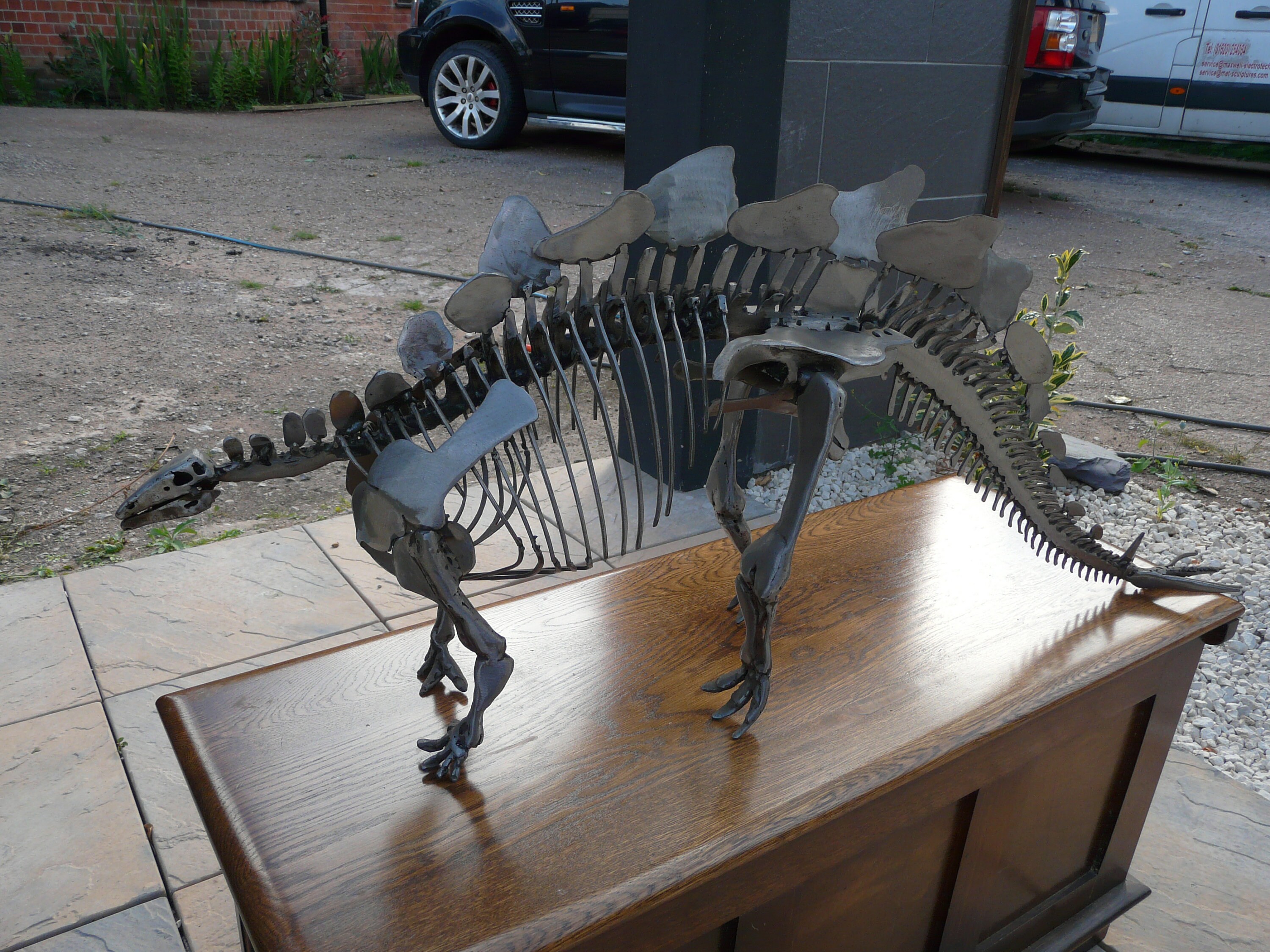 Handmade Welded Stegosaurus Skeleton Sculpture - Etsy