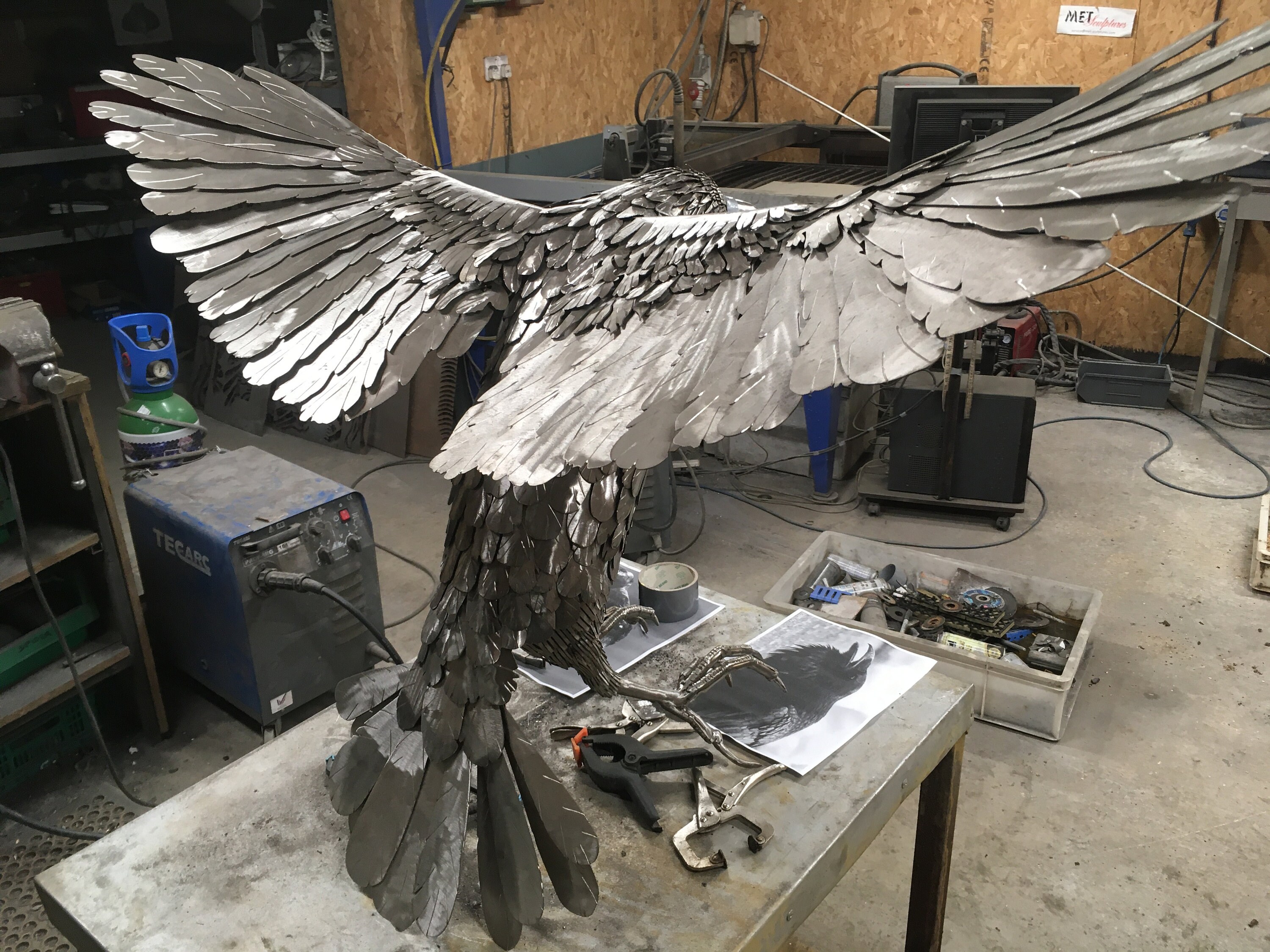 Stainless Steel Raven Sculpture - Etsy