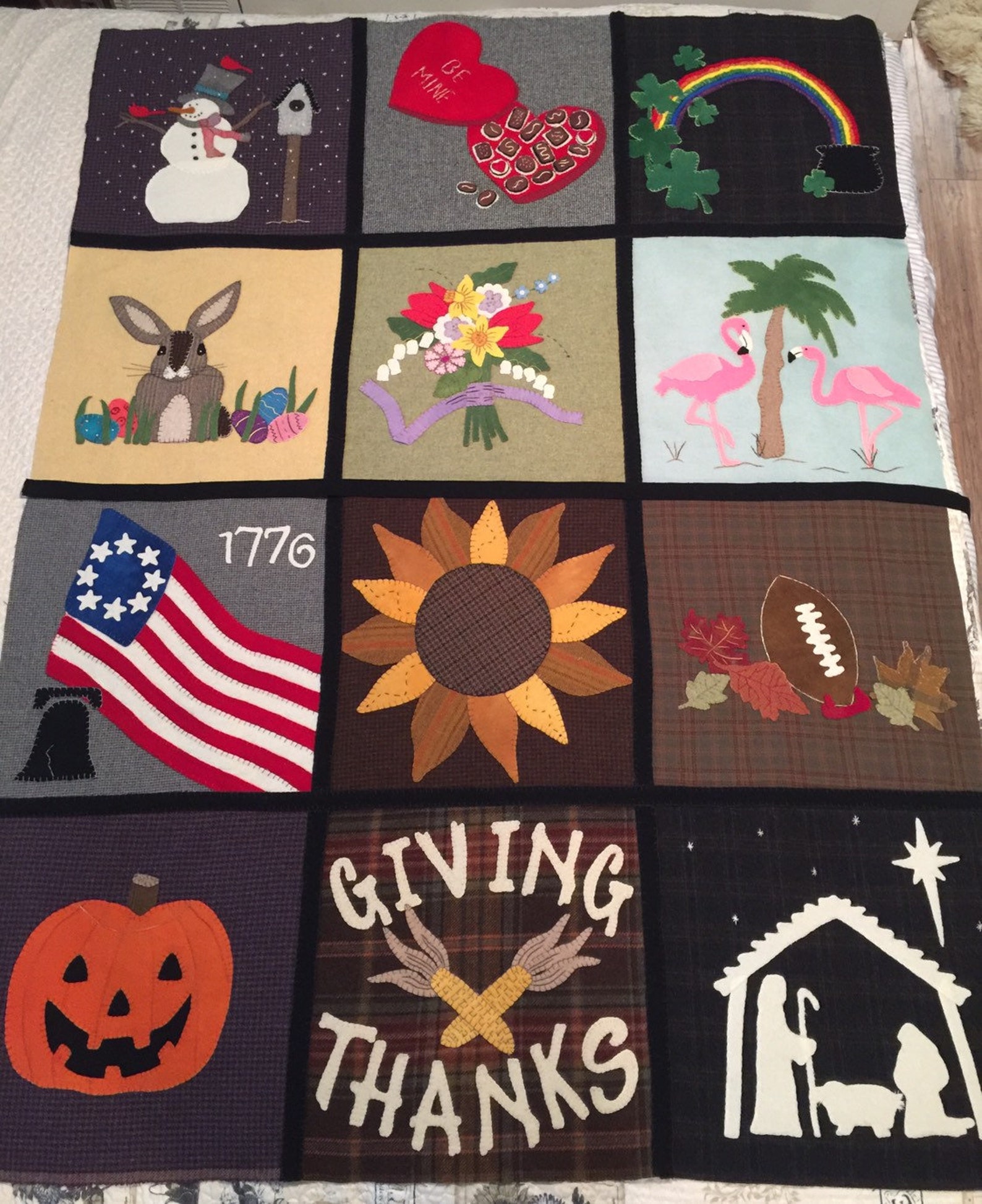 Pattern Only June Flamingos Pillow Wool Applique - Etsy