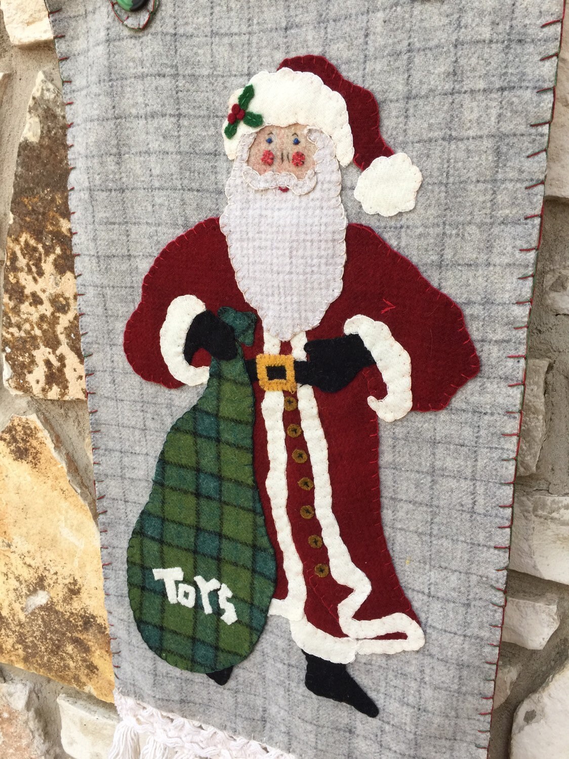 Digital Download Santa Clause Hanging Wool Appliqué | Etsy