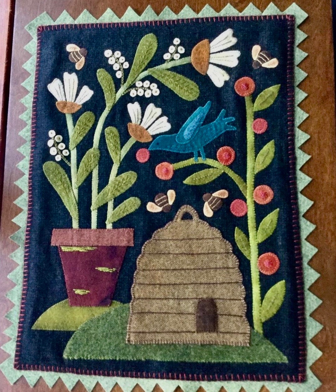 Pattern Only in the Garden Wool Applique Etsy