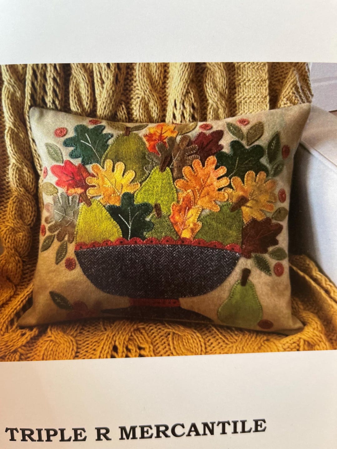 Bowl Full of Autumn Wool Appliqué Kit Includes Pattern - Etsy