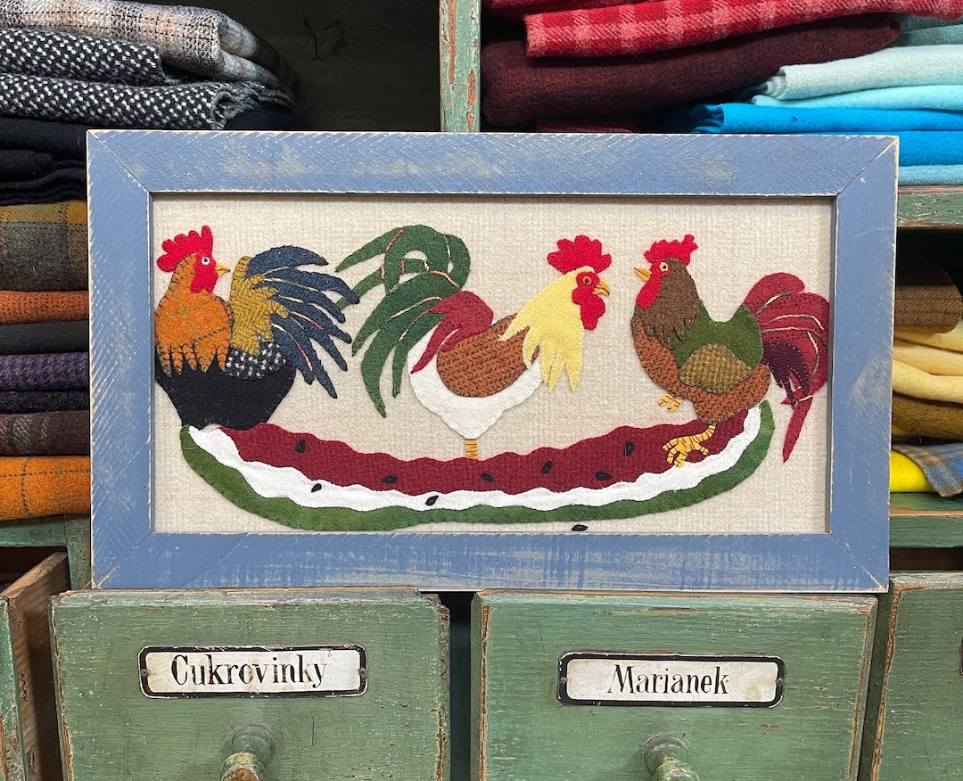 Rooster Row Wool Applique Kit - Etsy