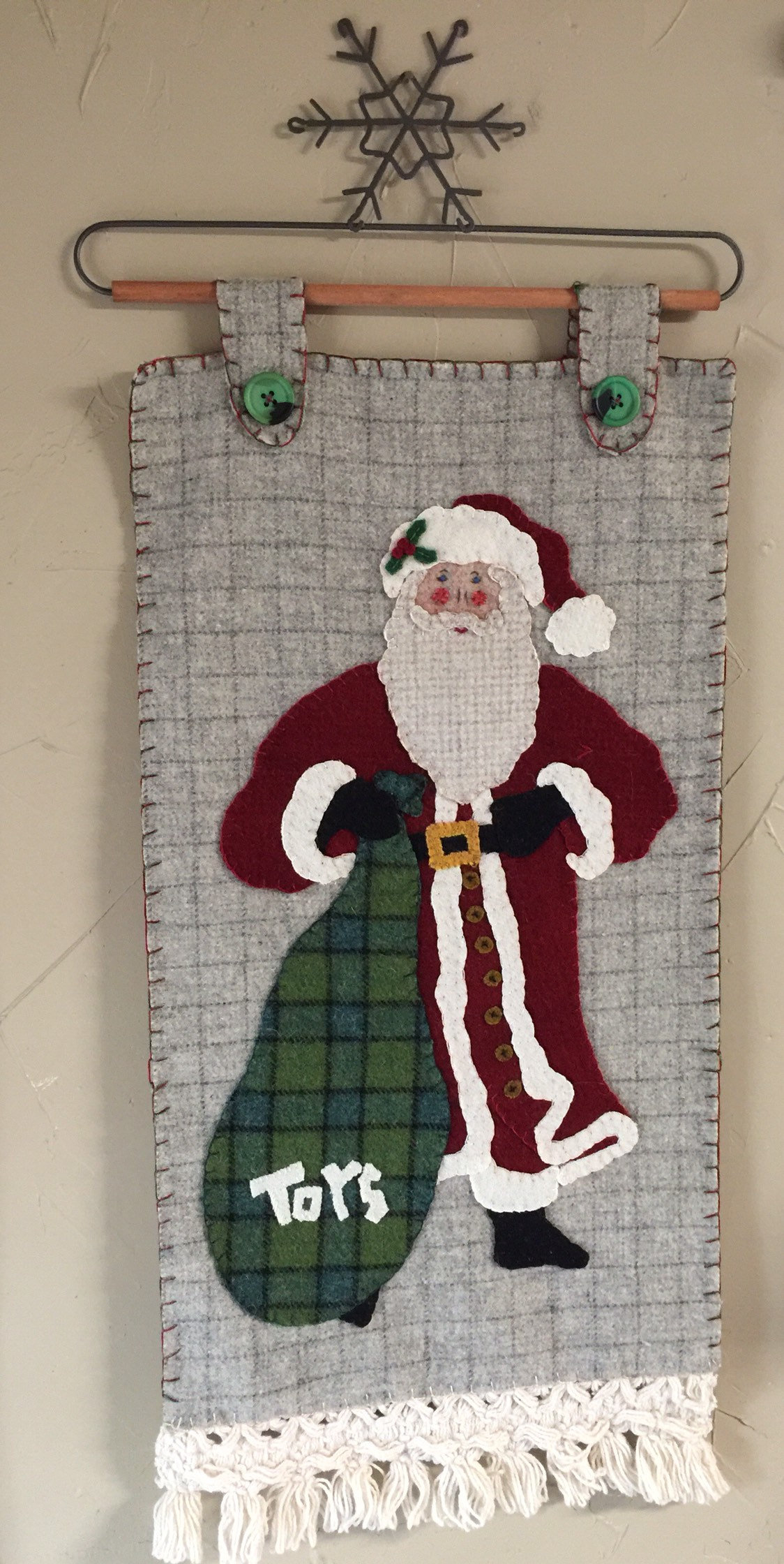 Digital Download Santa Clause Hanging Wool Appliqué | Etsy