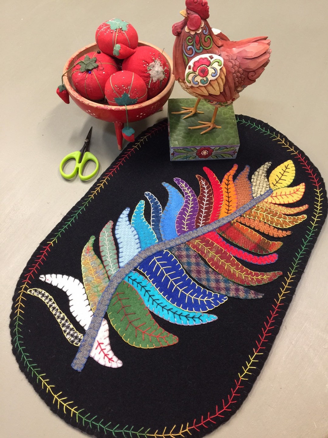 Pattern Only! Fancy Feather Wool Appliqué - Etsy