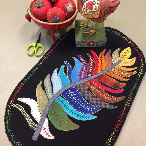 Pattern Only Fancy Feather Wool Appliqué | Etsy