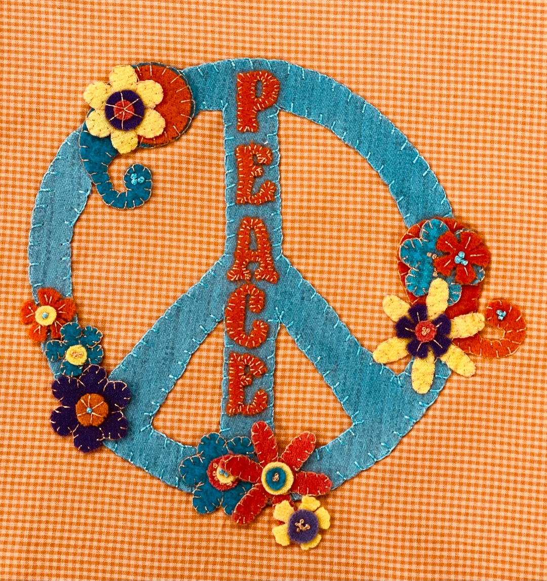Peace Sign Block Wool Applique Kit - Etsy