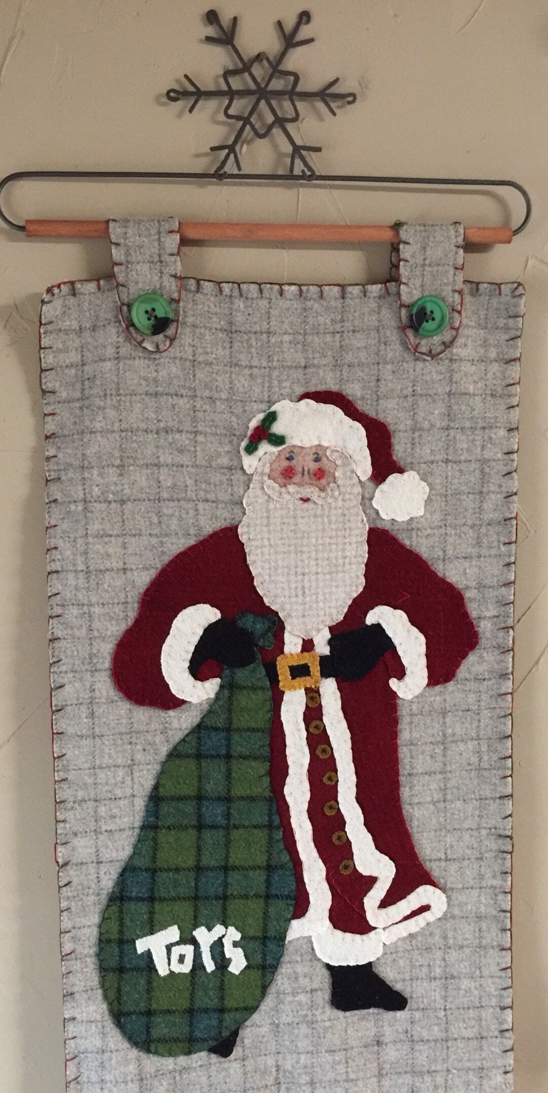 Santa Clause Hanging Wool Appliqué Kit - Etsy