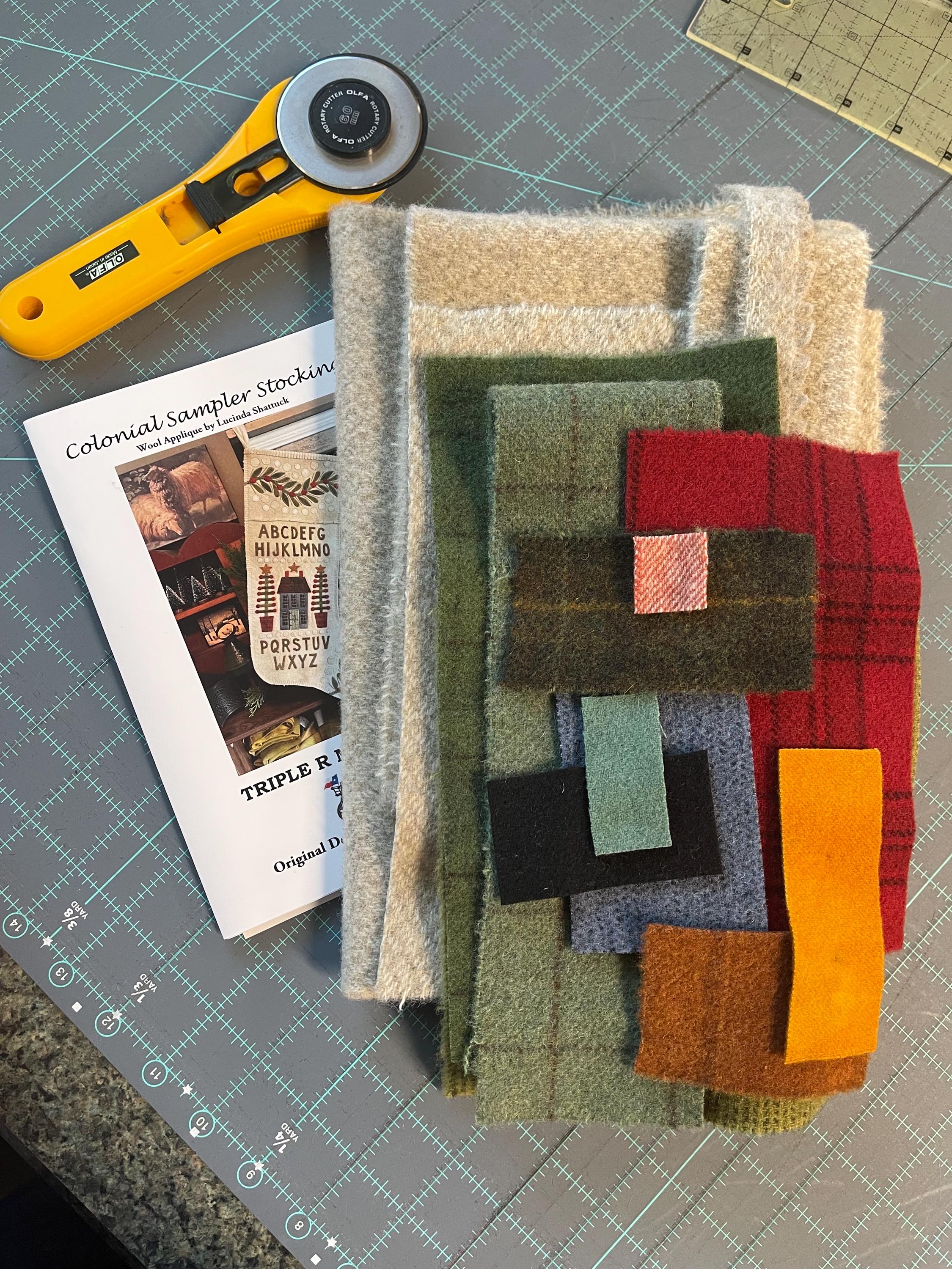 Colonial Sampler Stocking Wool Appliqué Kit Includes Pattern - Etsy