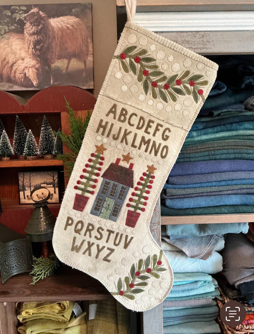 Colonial Sampler Stocking Wool Appliqué Kit Includes Pattern - Etsy