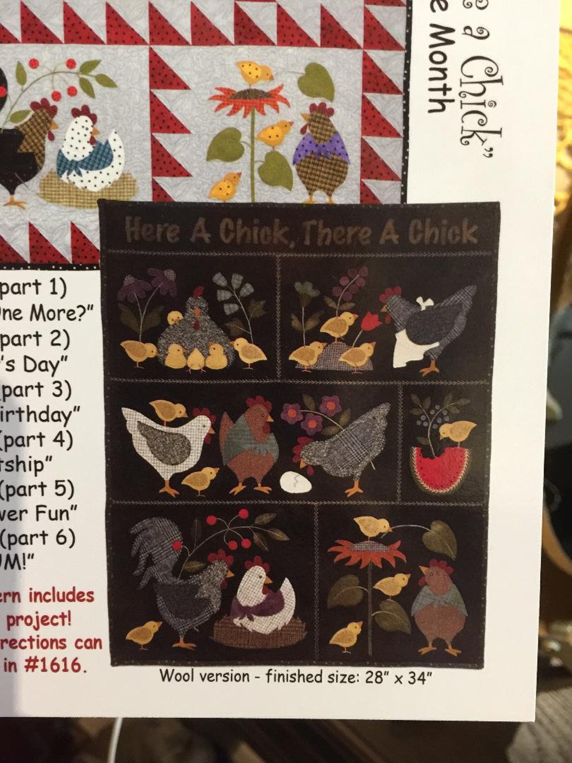 Here a Chick There a Chick Wool Applique Wall Hanging Quilt - Etsy