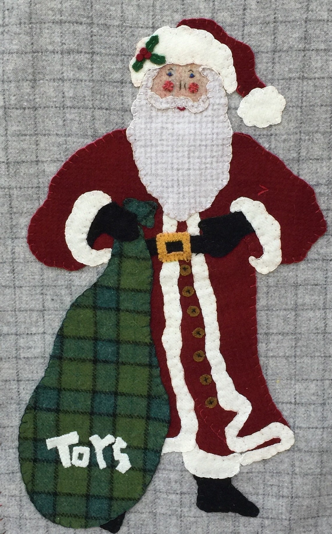 Pattern only Santa Clause hanging wool Appliqué | Etsy