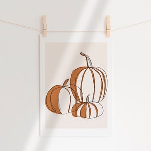 Pumpkin Fall Print | Fall and Autumn Abstract Mid Century Modern ...