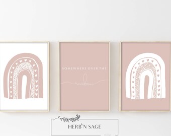 Purple Nursery Nursery Decor Girl Rainbow Boho Rainbow Set - Etsy