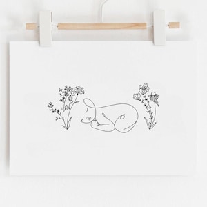 Baby Line Art, Baby Art for Nursery, Minimalist Nursery Artwork ...