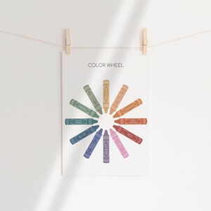 Color Wheel Poster Educational Color Print Crayon Colors | Etsy