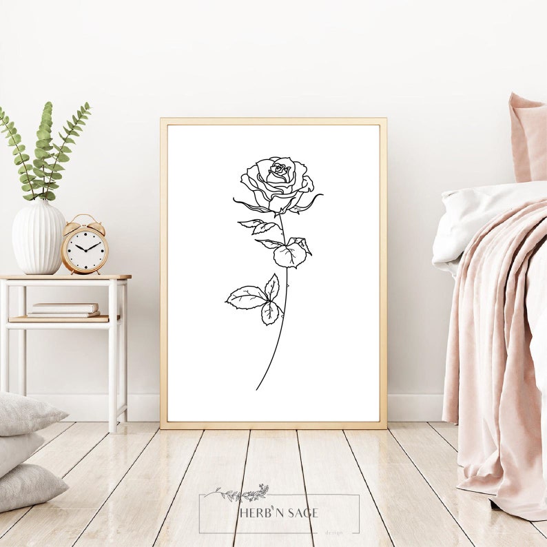 Rose Print Rose Poster Rose Art Print Digital Download - Etsy