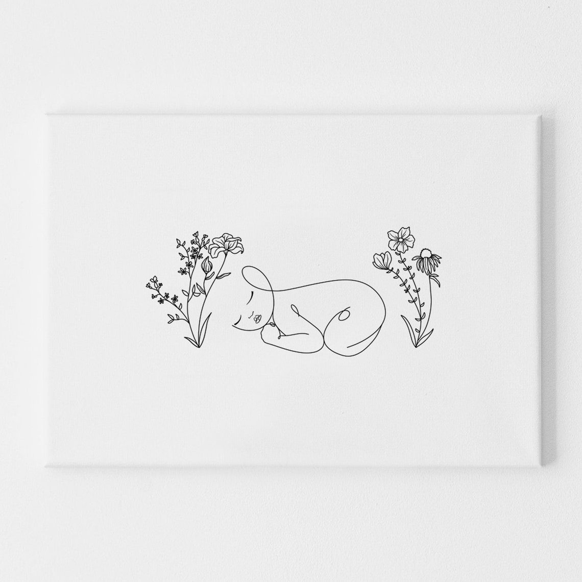 Baby Line Art, Baby Art for Nursery, Minimalist Nursery Artwork ...
