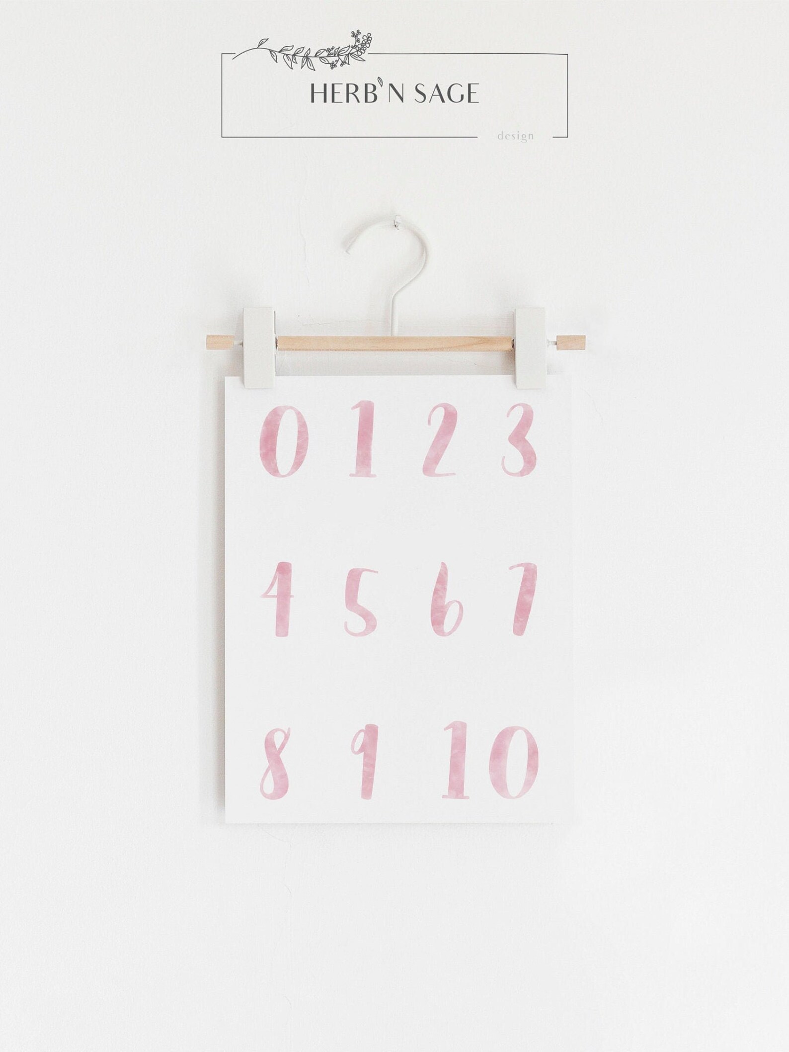 Number Print, Nursery Decor, Printable Wall Art, Classroom Decor ...